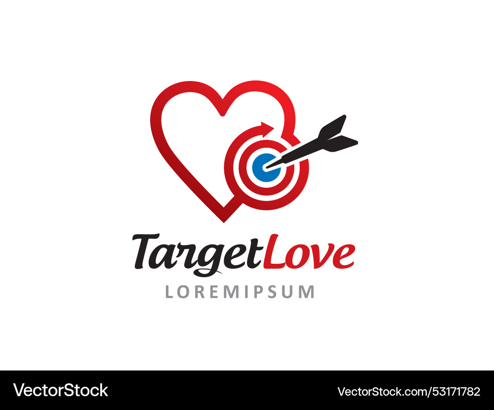 Target love logo symbol or icon template Vector Image