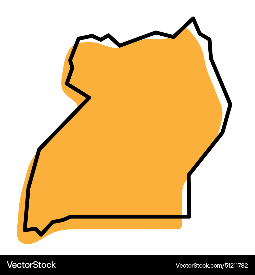 Uganda simplified map Royalty Free Vector Image