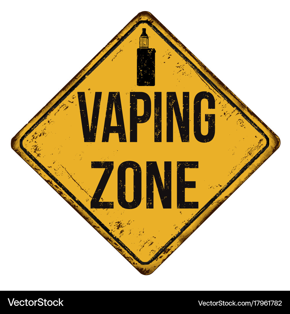 Vaping zone vintage rusty metal sign Royalty Free Vector