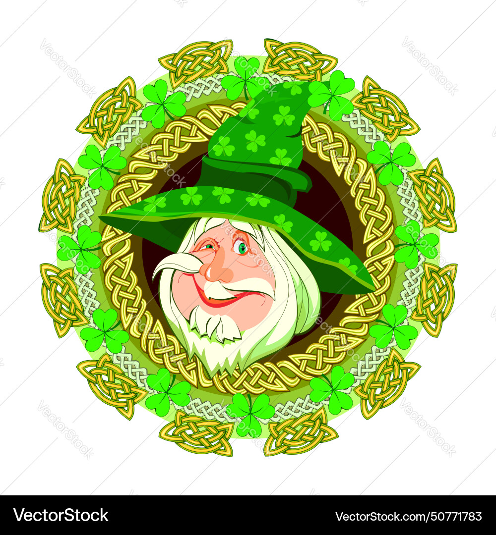Beautiful green decoration with shamrock Vector Image