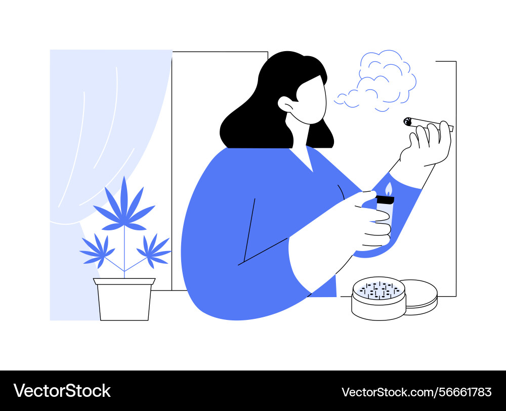 Daily smoking weed isolated cartoon Royalty Free Vector