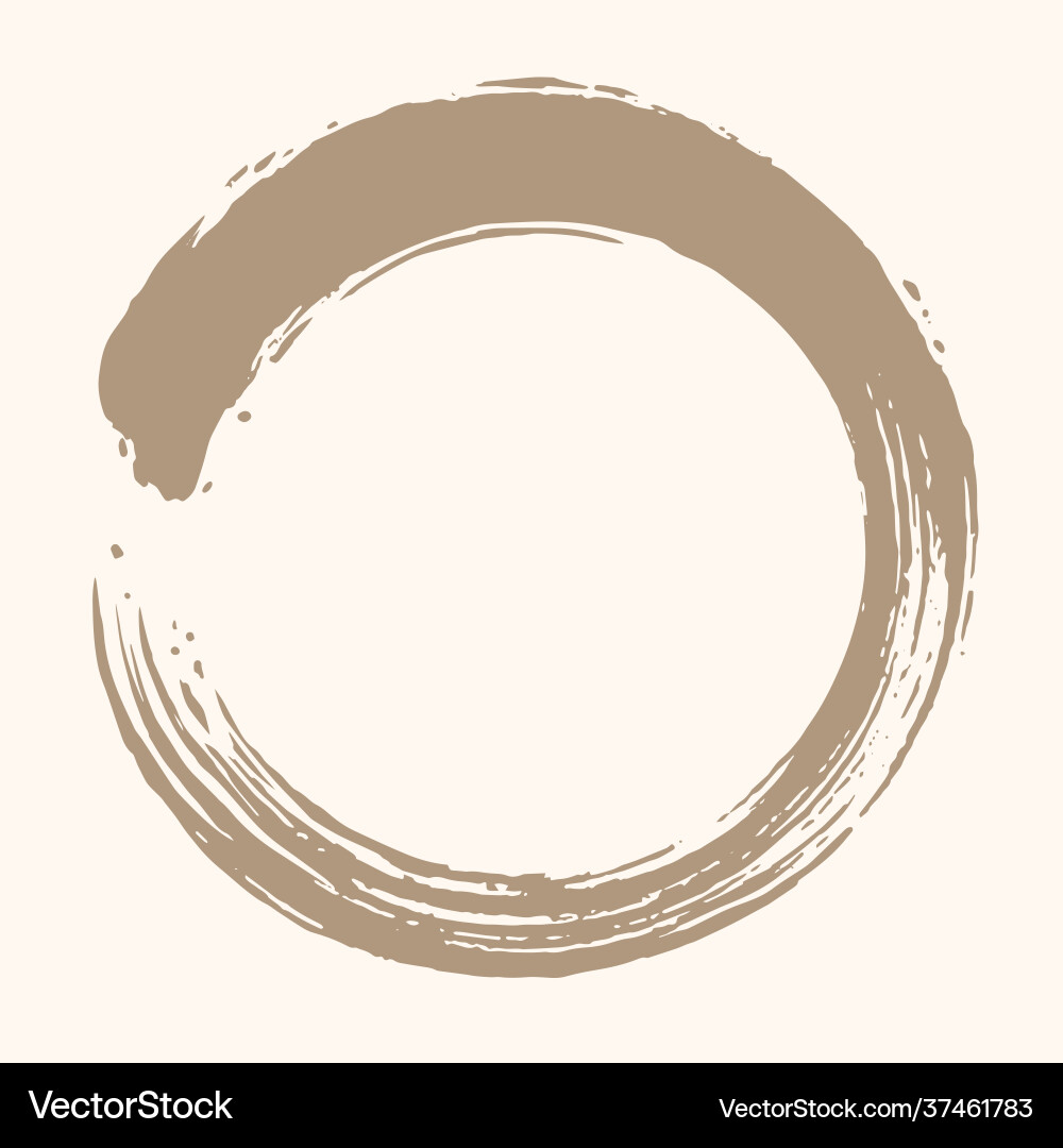 Enso zen circle brush design Royalty Free Vector Image