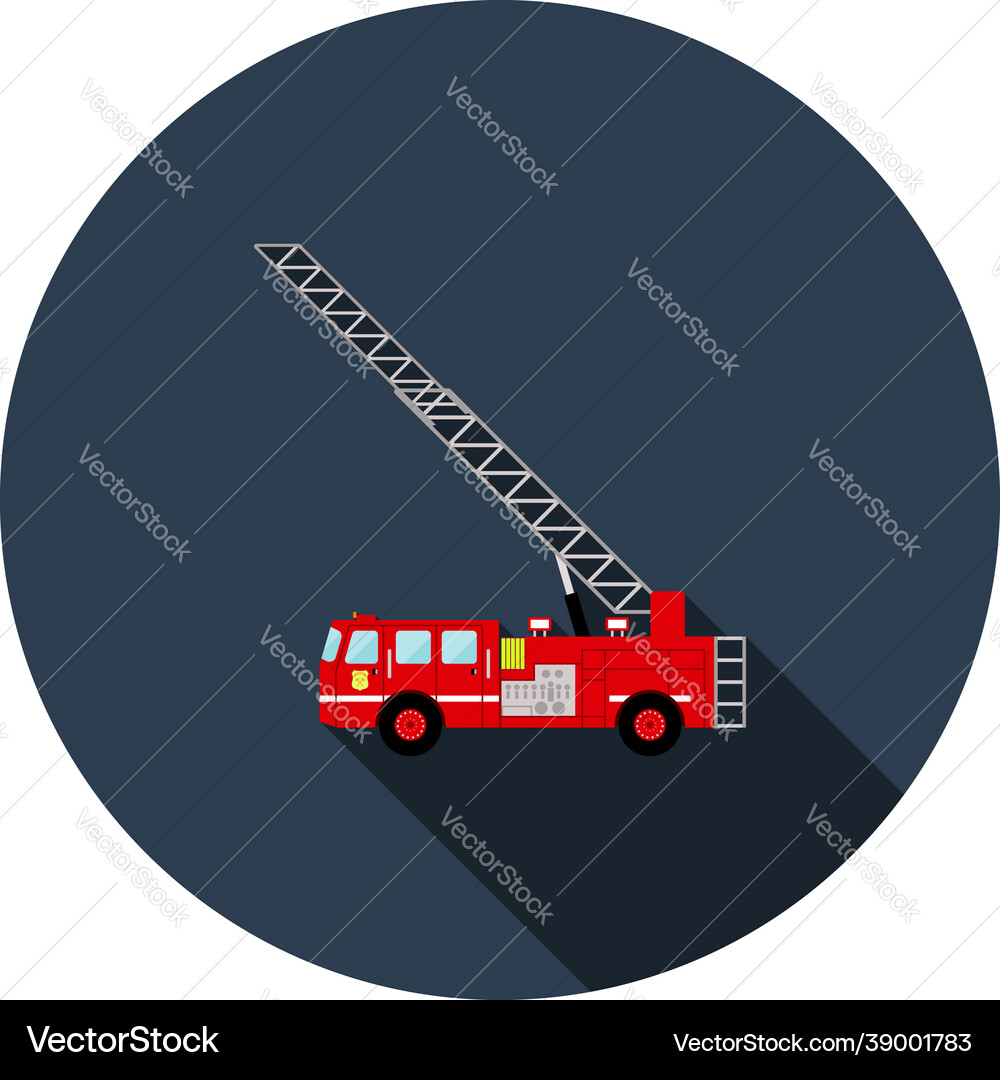 Fire service truck icon Royalty Free Vector Image