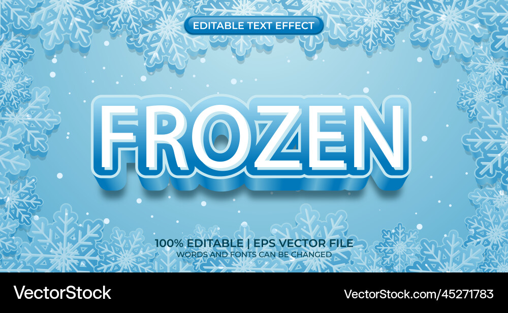 Frozen Text Effect - Editable Royalty Free Vector Image