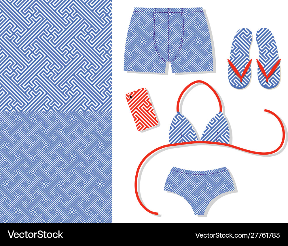Geometric seamless ornament mens boxer briefs Vector Image