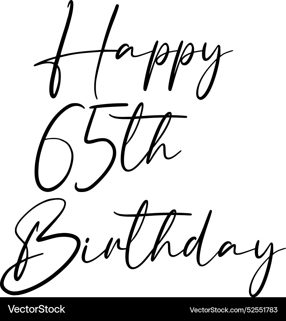 Happy 65th birthday design on white background Vector Image