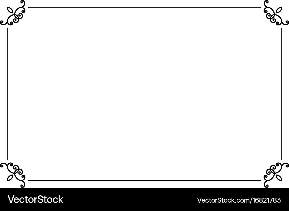 Ornamental decorative page frame line style Vector Image