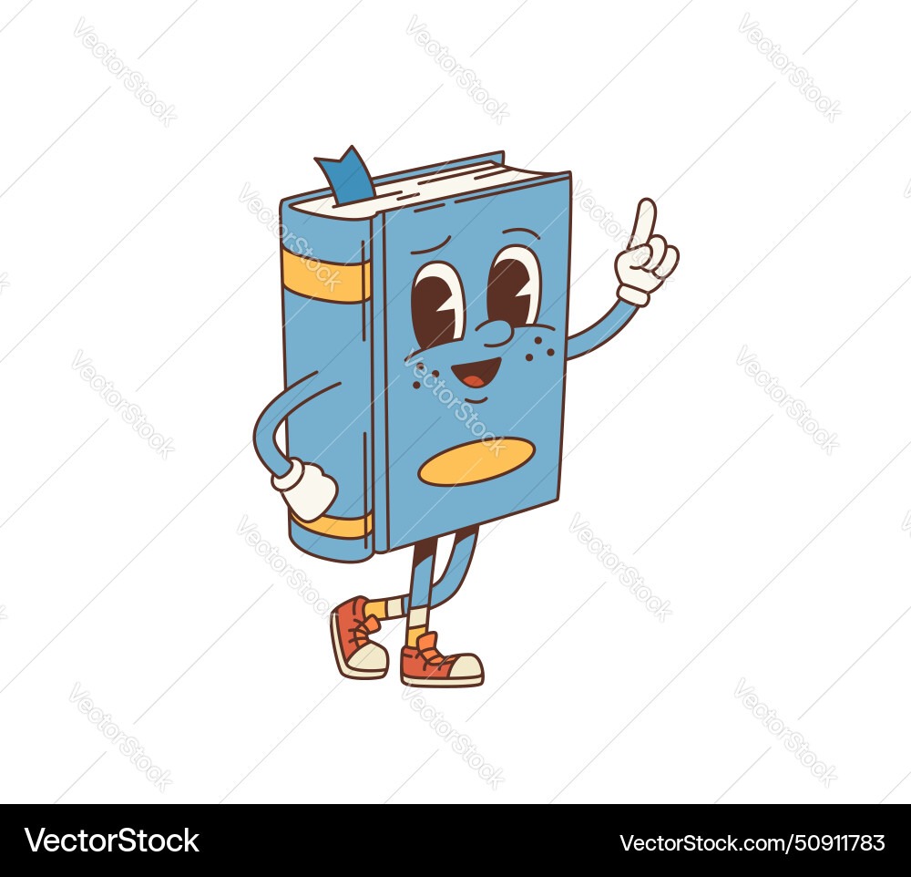 Retro Hippie Book Character Royalty Free Vector Image