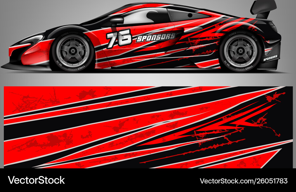 Sport car racing wrap design Royalty Free Vector Image