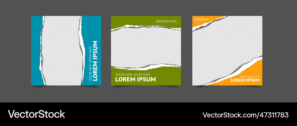Torn paper mask effects for social media posts Vector Image
