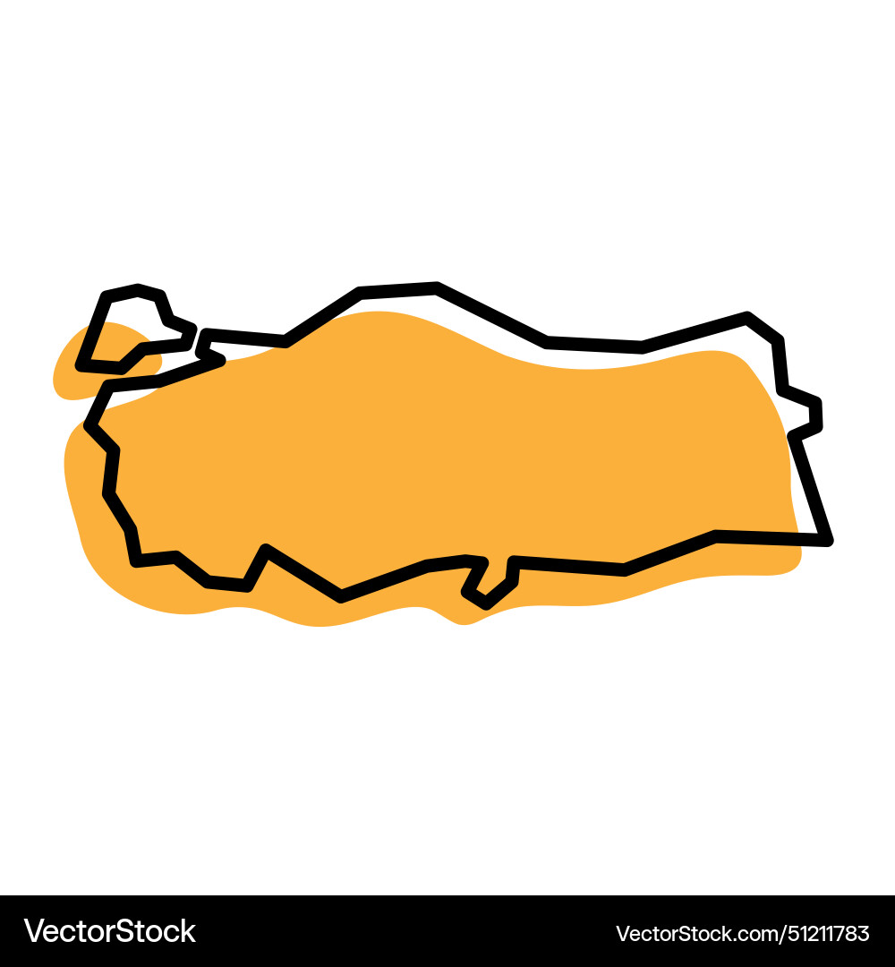 Turkey simplified map Royalty Free Vector Image