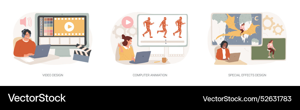 Video post production isolated concept Royalty Free Vector