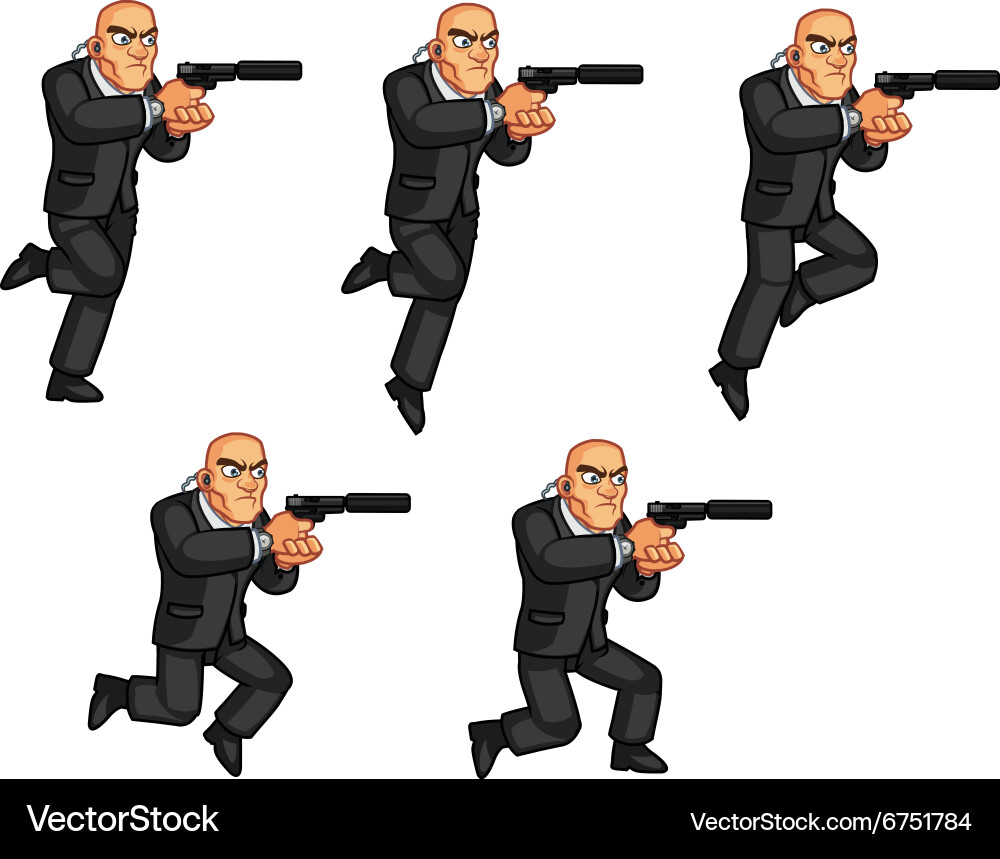 Body guard jumping animation Royalty Free Vector Image