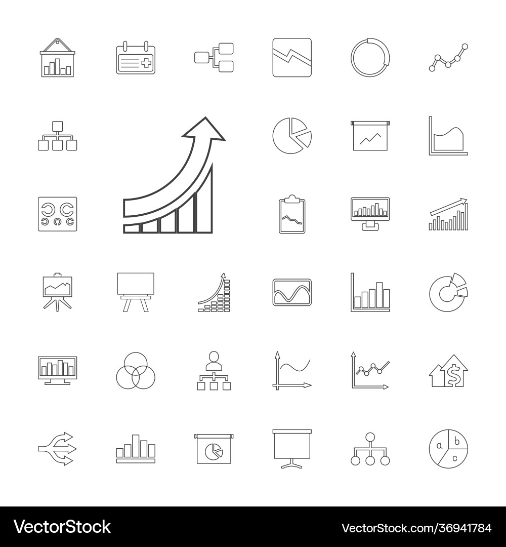 Diagramm Icons Lizenzfreies Vektorbild - VectorStock