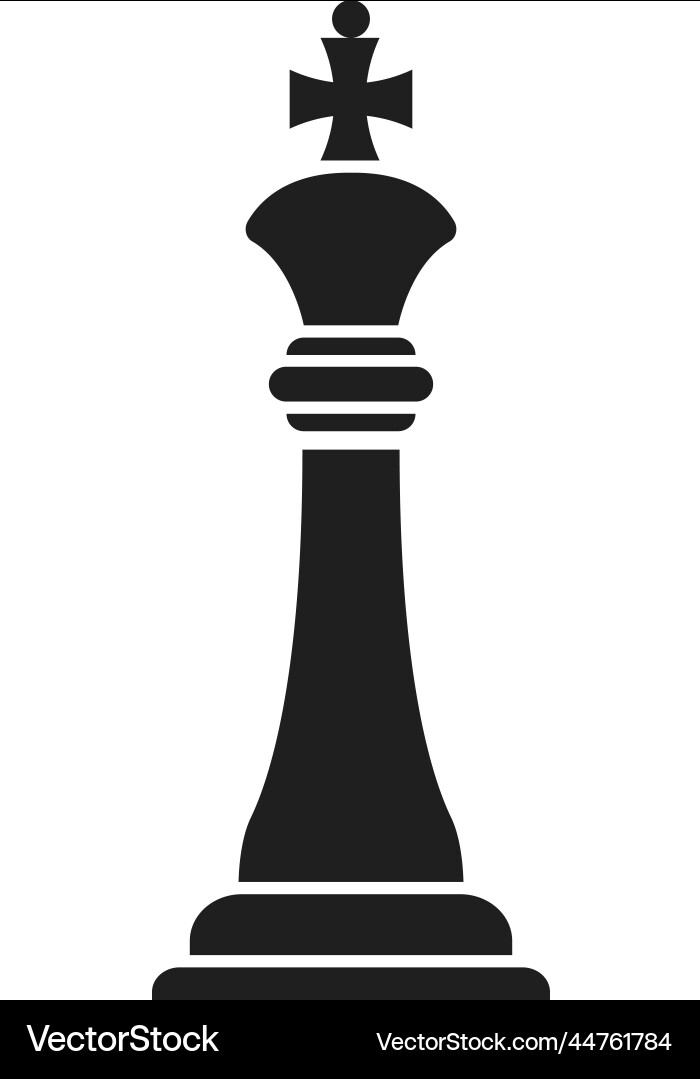 Chess king icon black game figure ruler symbol Vector Image