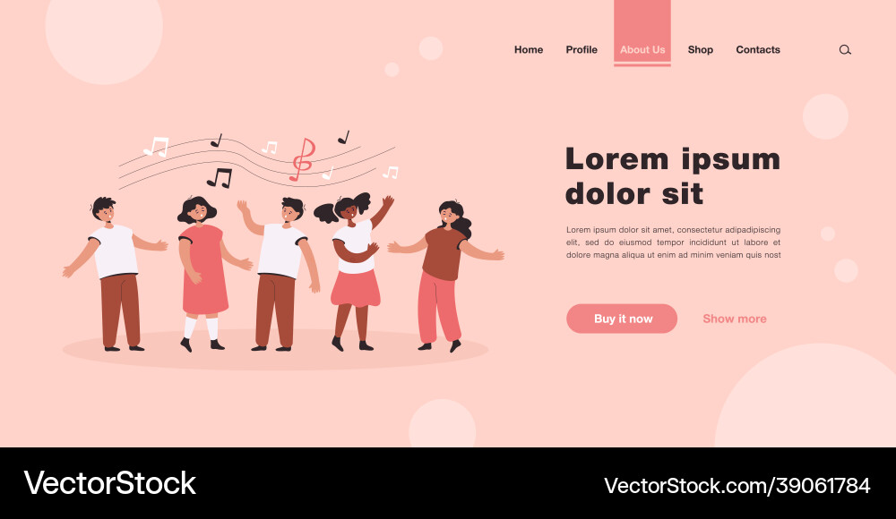 Children singing songs Royalty Free Vector Image