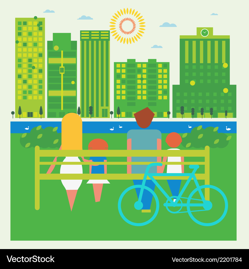 Green city Royalty Free Vector Image - VectorStock