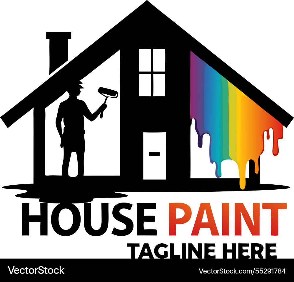 House paint logo design Royalty Free Vector Image