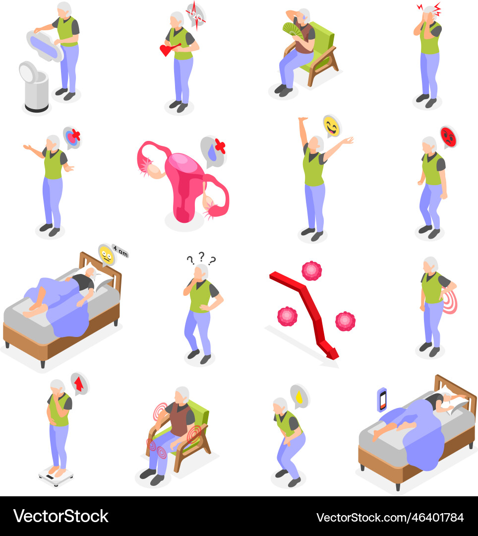 Menopause symptoms set Royalty Free Vector Image Menopause symptoms set Royalty Free Vector Image