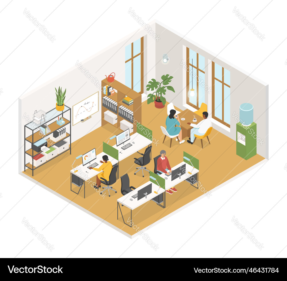 Office workplace - modern colorful Royalty Free Vector Image