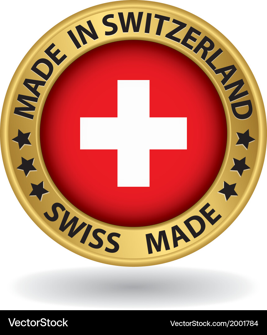 Swiss Made Label - Gold Lizenzfreies Vektorbild