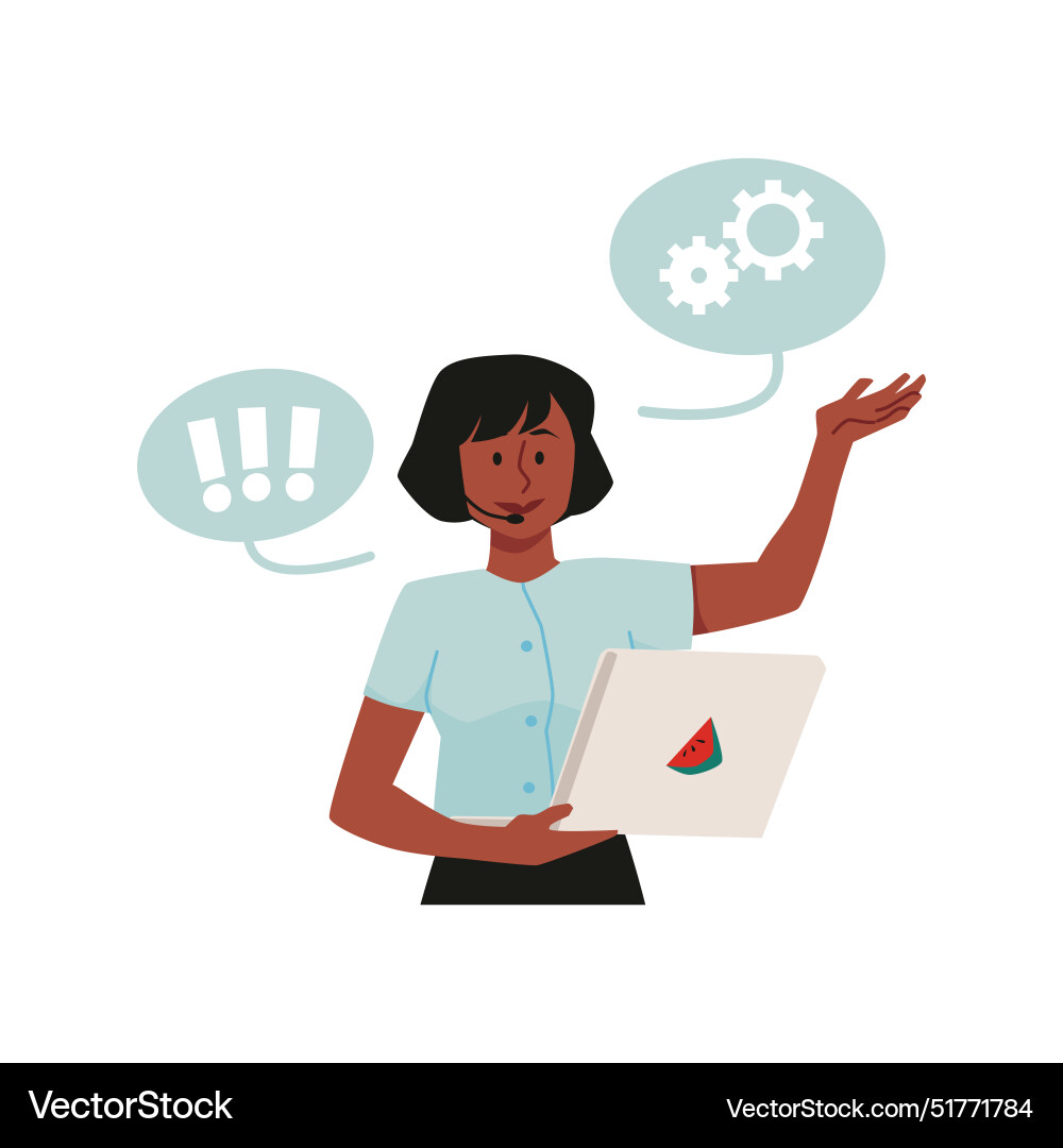 Technical support woman Royalty Free Vector Image