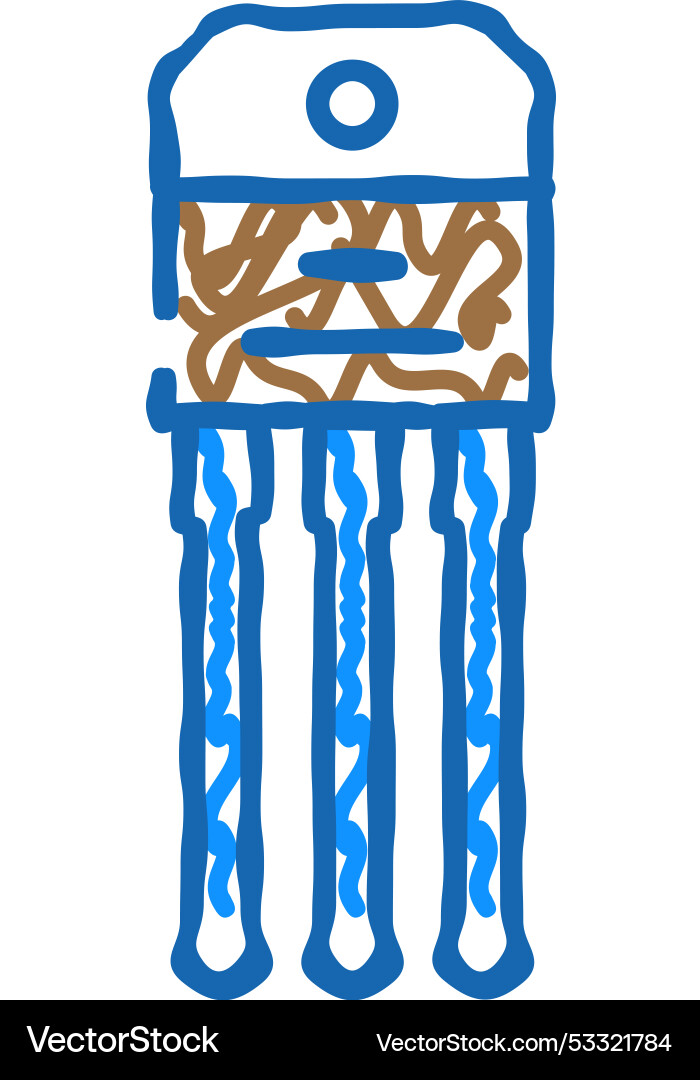 Transistor electronic component icon doodle Vector Image Transistor electronic component icon doodle Vector Image