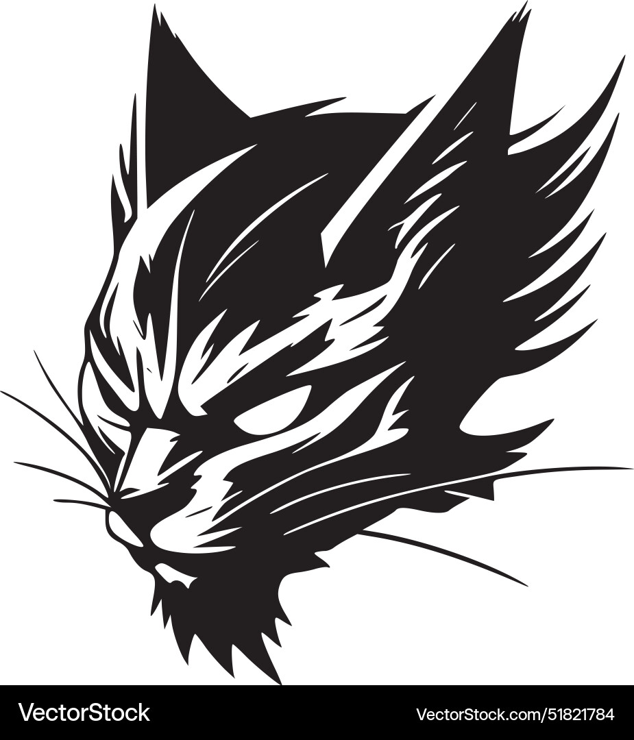 Wildcat - minimalist and flat logo Royalty Free Vector Image