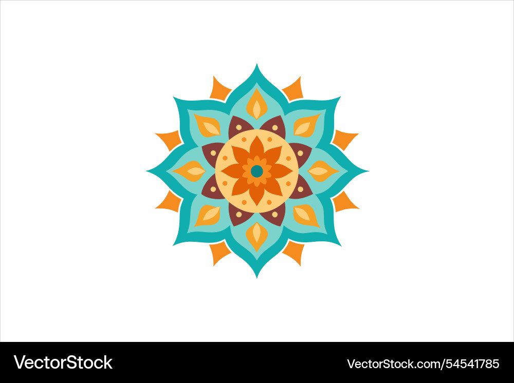 Authentic colorful indian mandala art Royalty Free Vector