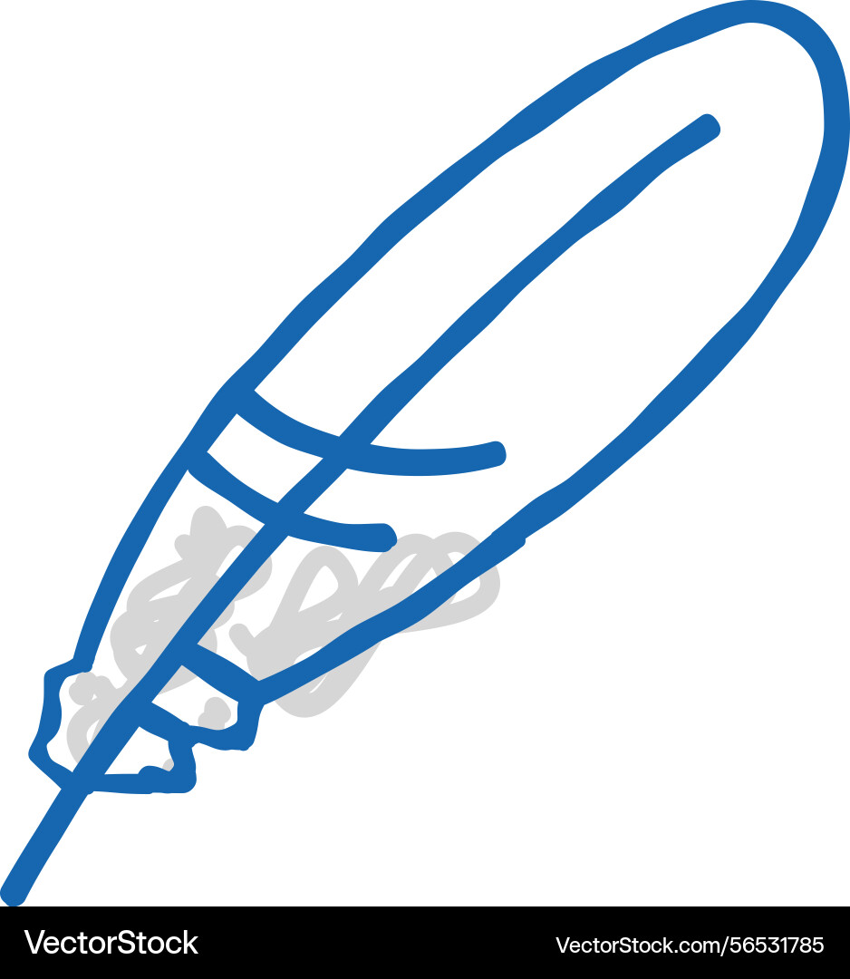 Feather soft fluffy icon doodle Royalty Free Vector Image