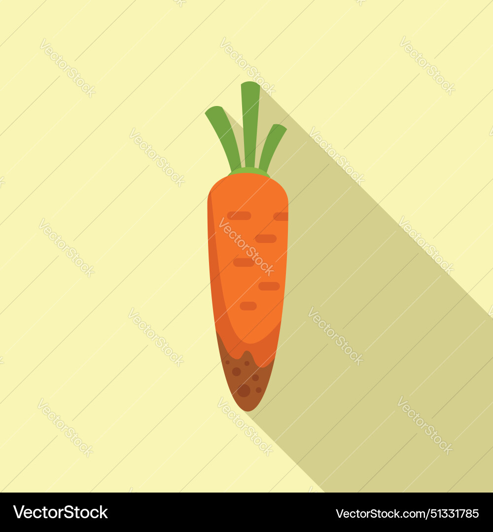 Flat design of orange carrot Royalty Free Vector Image