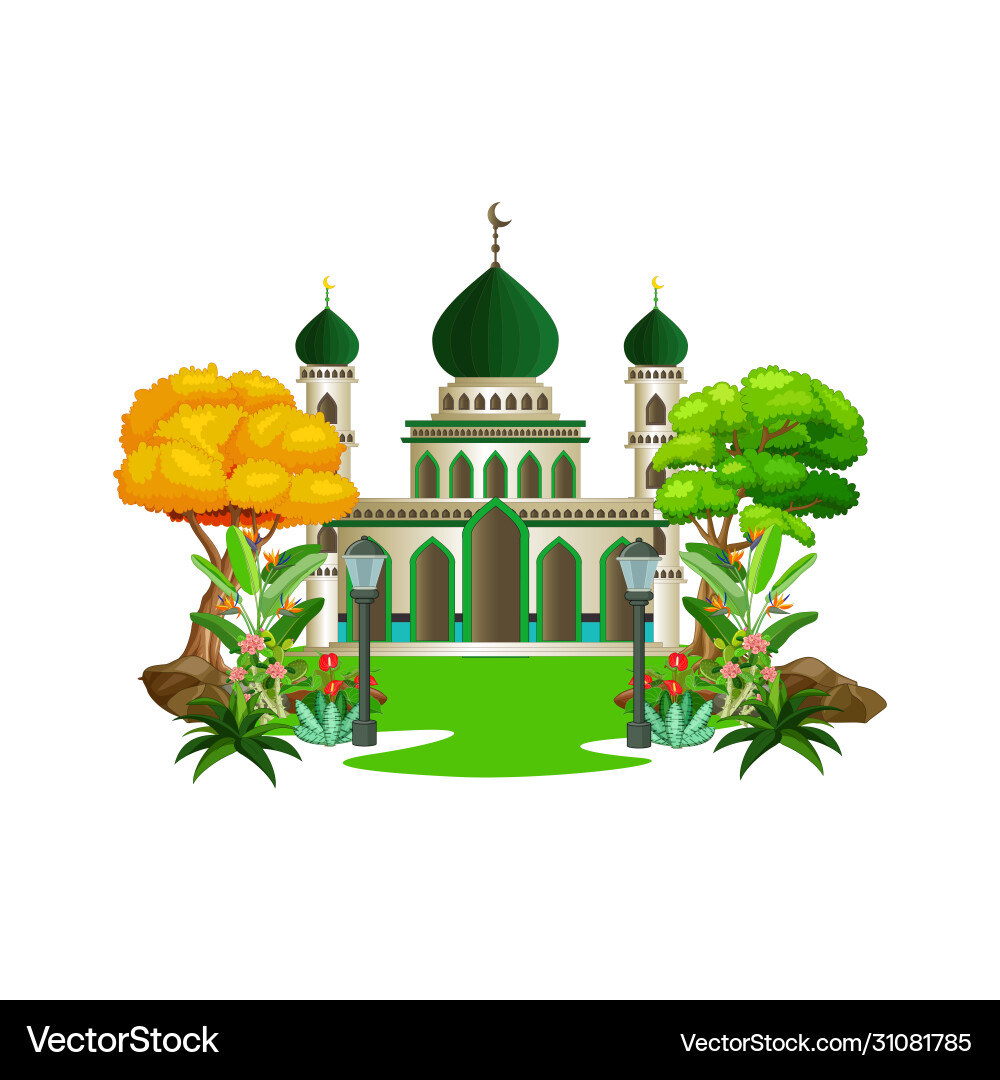 Islamic mosque cartoon Royalty Free Vector Image