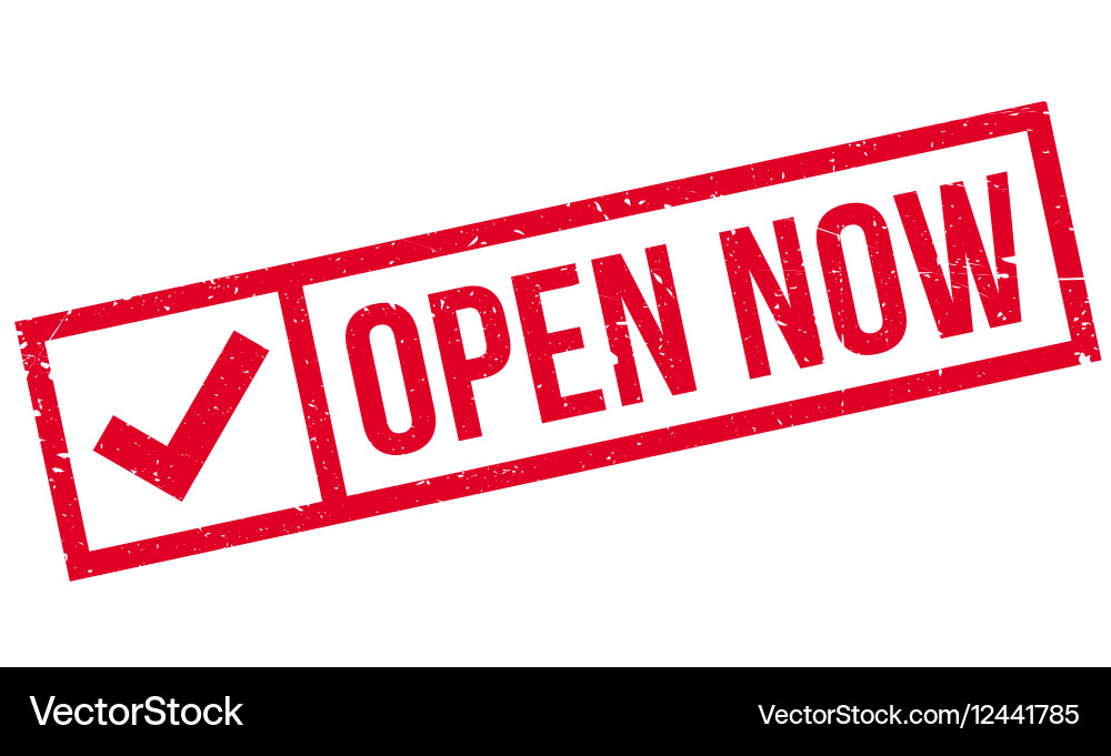 Open now rubber stamp Royalty Free Vector Image