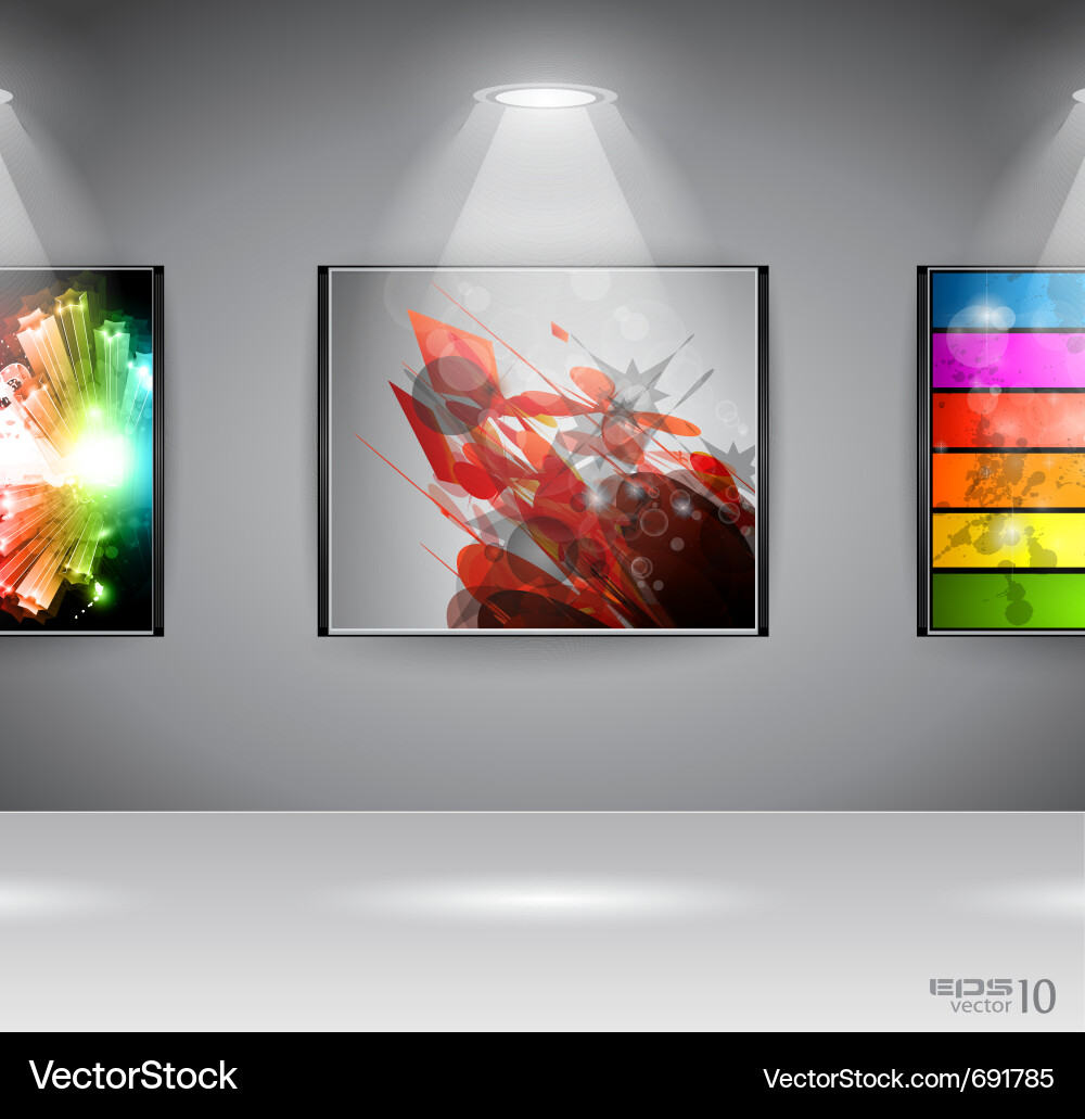 Show room art gallery Royalty Free Vector Image