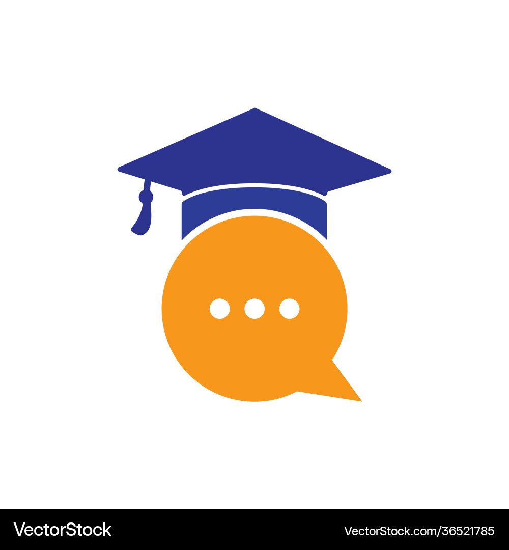 Student chat logo template Royalty Free Vector Image