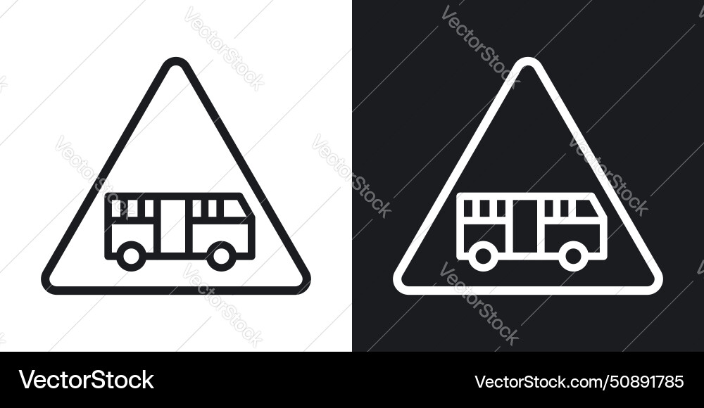Tramway caution traffic sign city street cable Vector Image