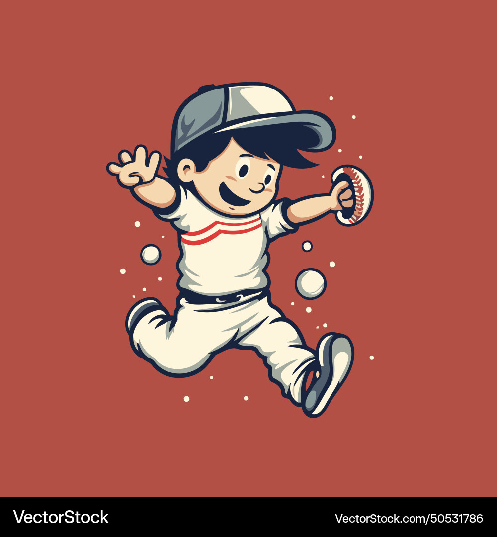 Baseball player cartoon Royalty Free Vector Image