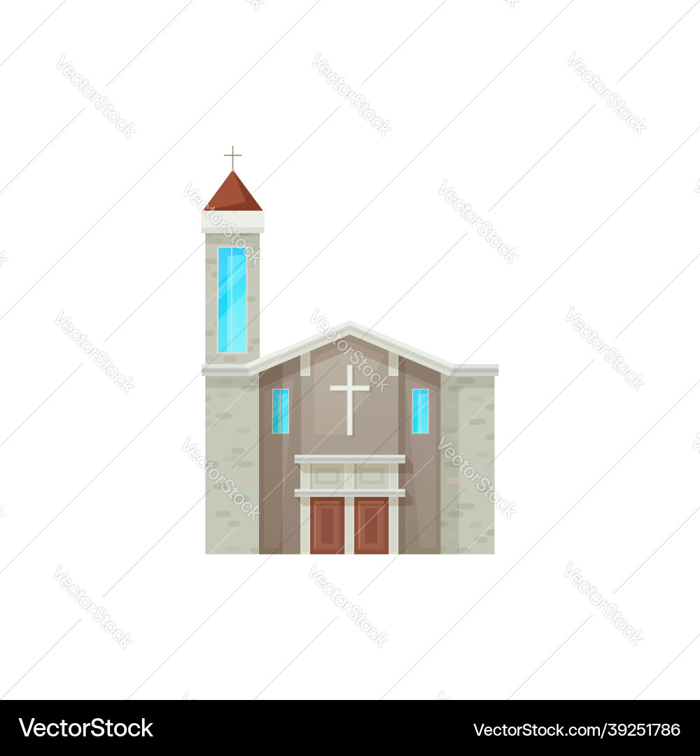 Catholic church building architecture icon Vector Image