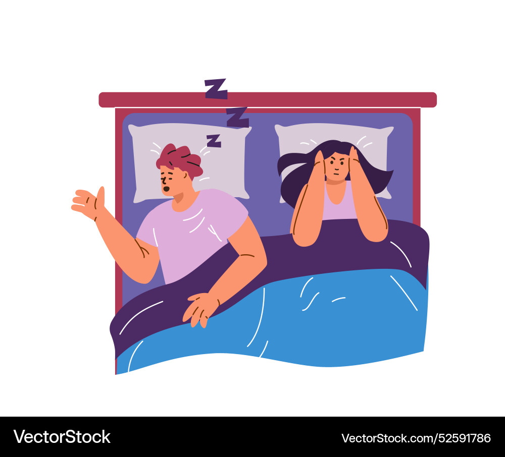 Close-up snoring scene Royalty Free Vector Image
