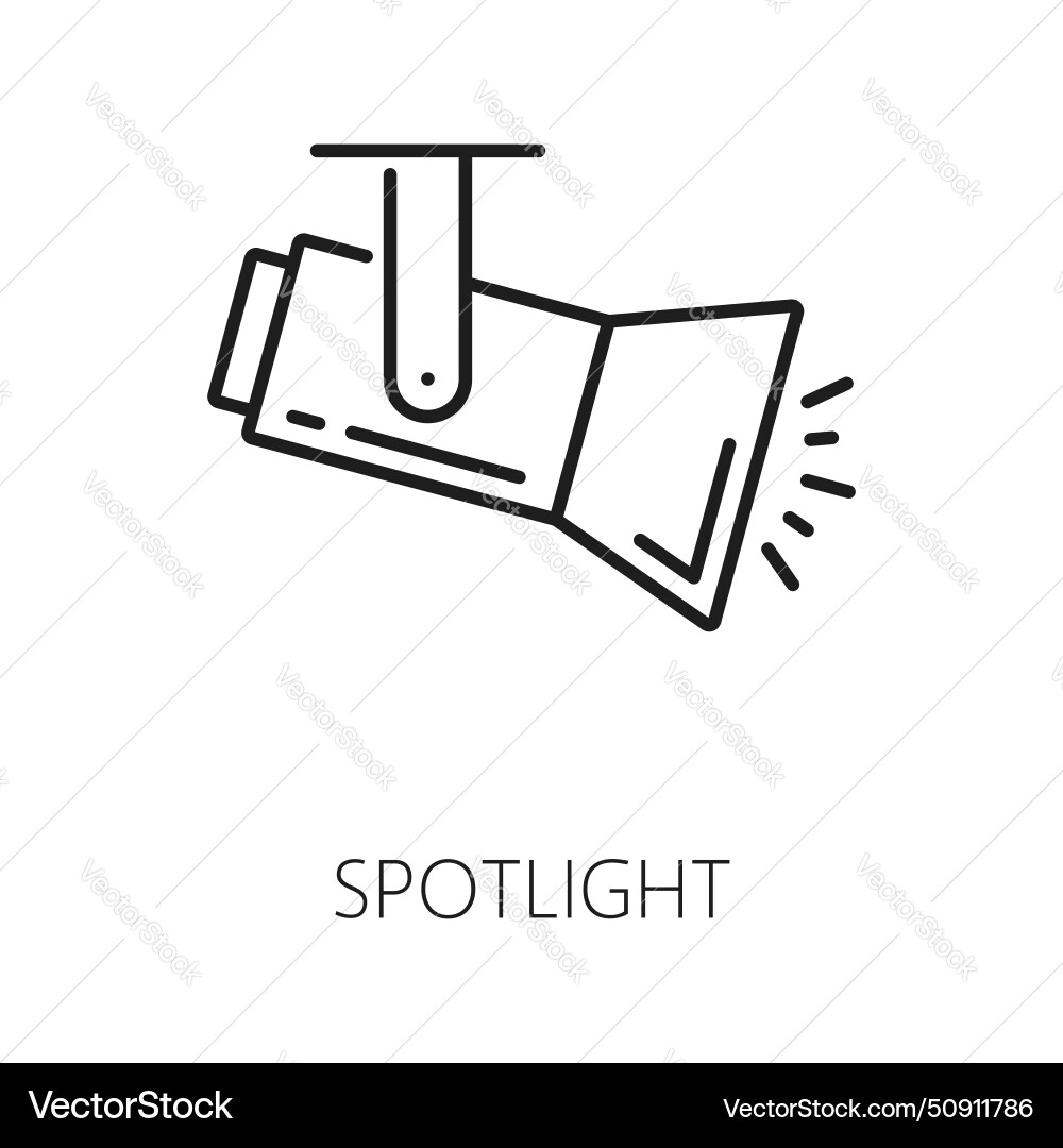 Electric spotlight lamp indoor lantern line icon Vector Image