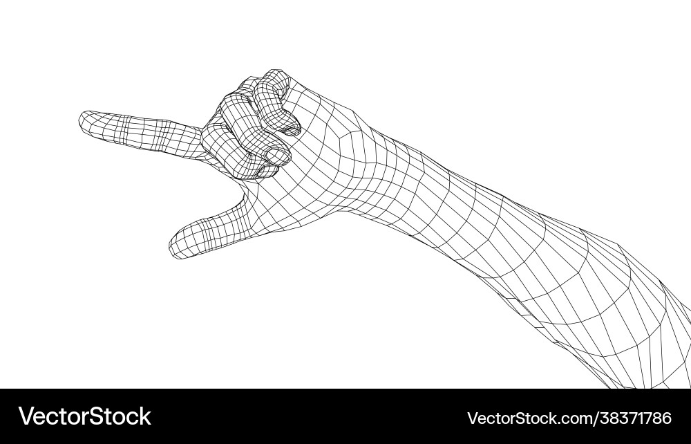 Human hand point with finger Royalty Free Vector Image