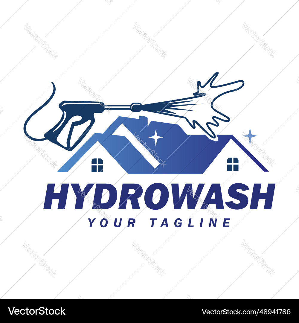 Hydrowash: Pressure Washing Logo Royalty Free Vector Image