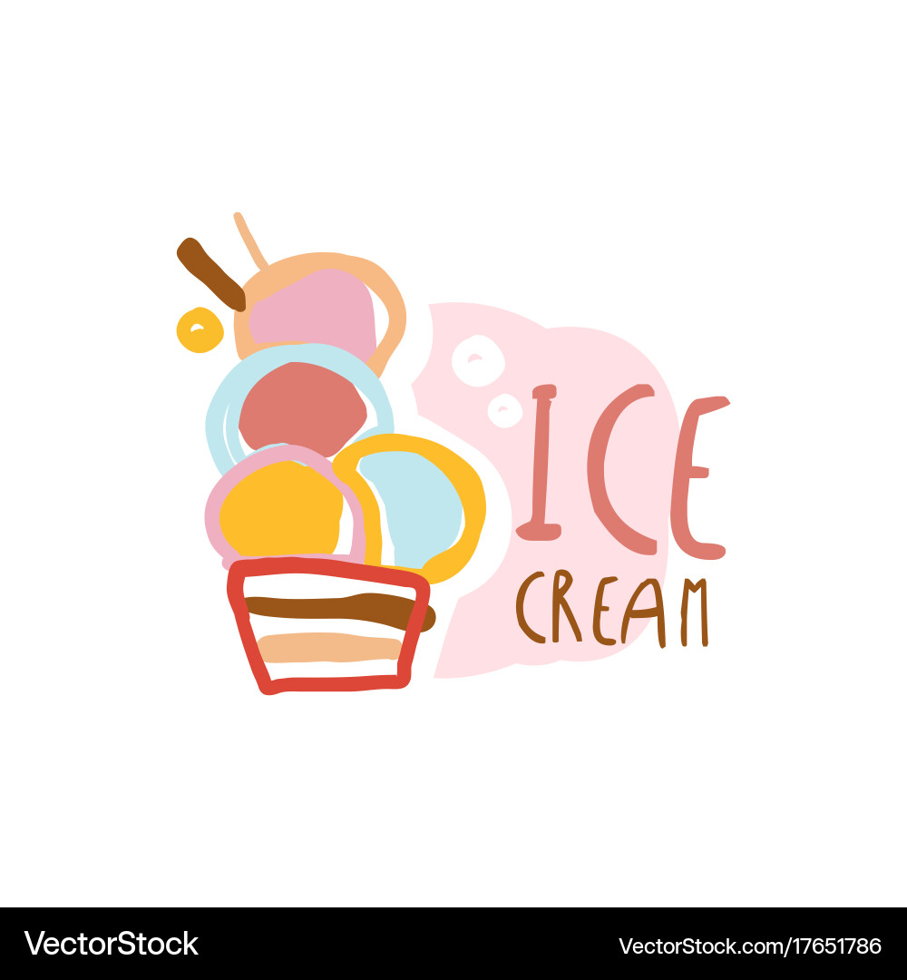 Ice cream logo element for restaurant bar cafe Vector Image