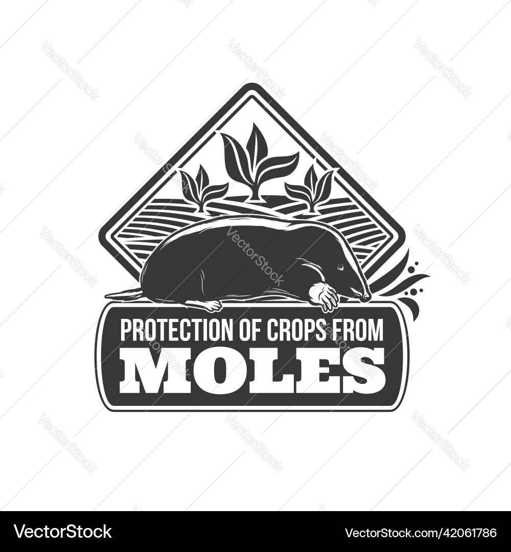 Mole protection icon of agricultural pest control Vector Image