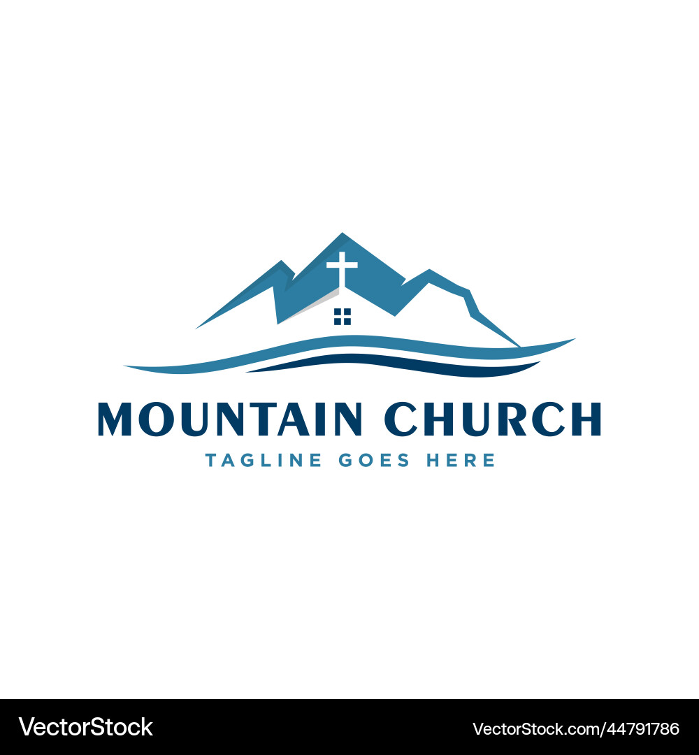 Mountain church logo design Royalty Free Vector Image