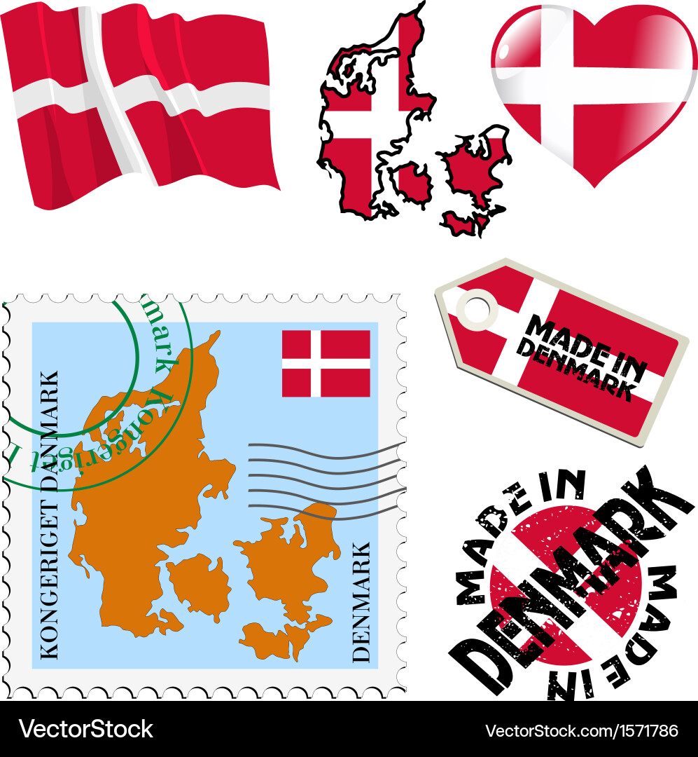 National colours of denmark Royalty Free Vector Image