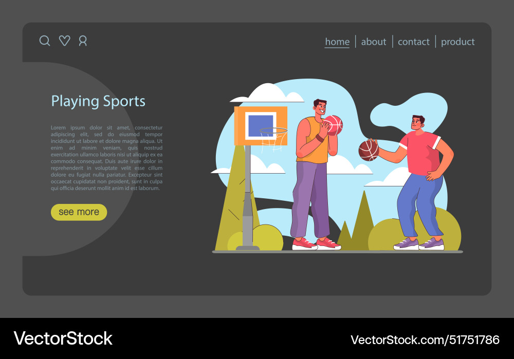 Playing sports concept pals sharing a friendly Vector Image
