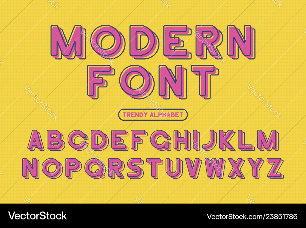 Rounded Font Alphabet Royalty Free Vector Image
