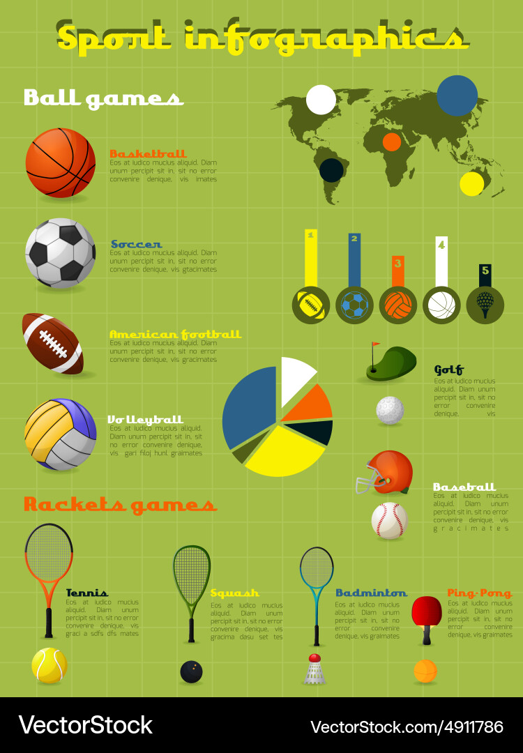 Sports infographics set Royalty Free Vector Image