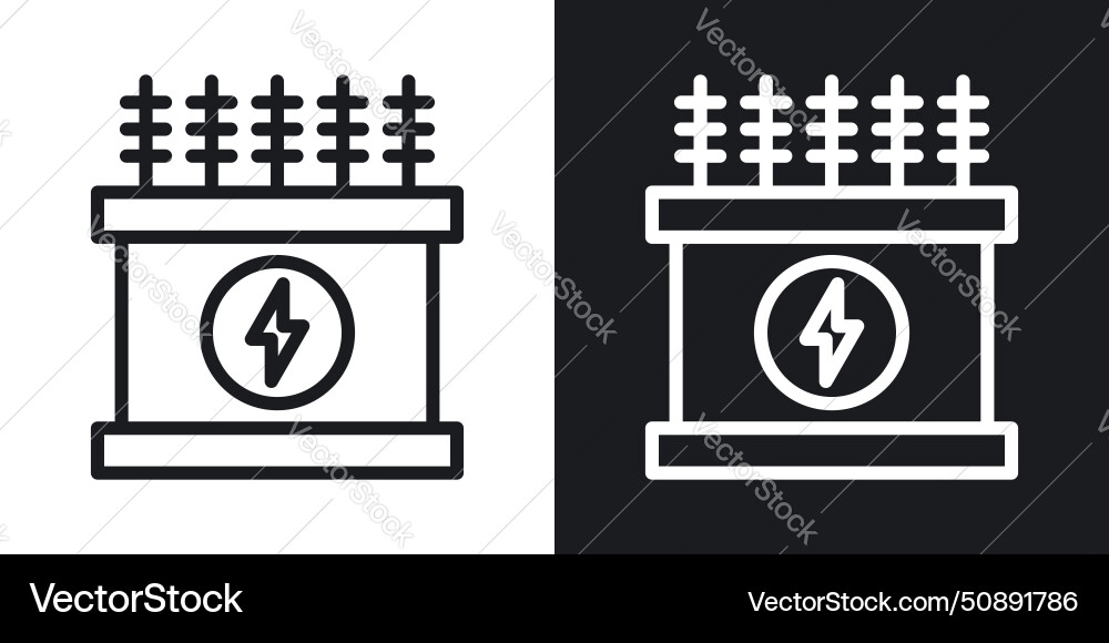 Transformer icon set power substation electric Vector Image